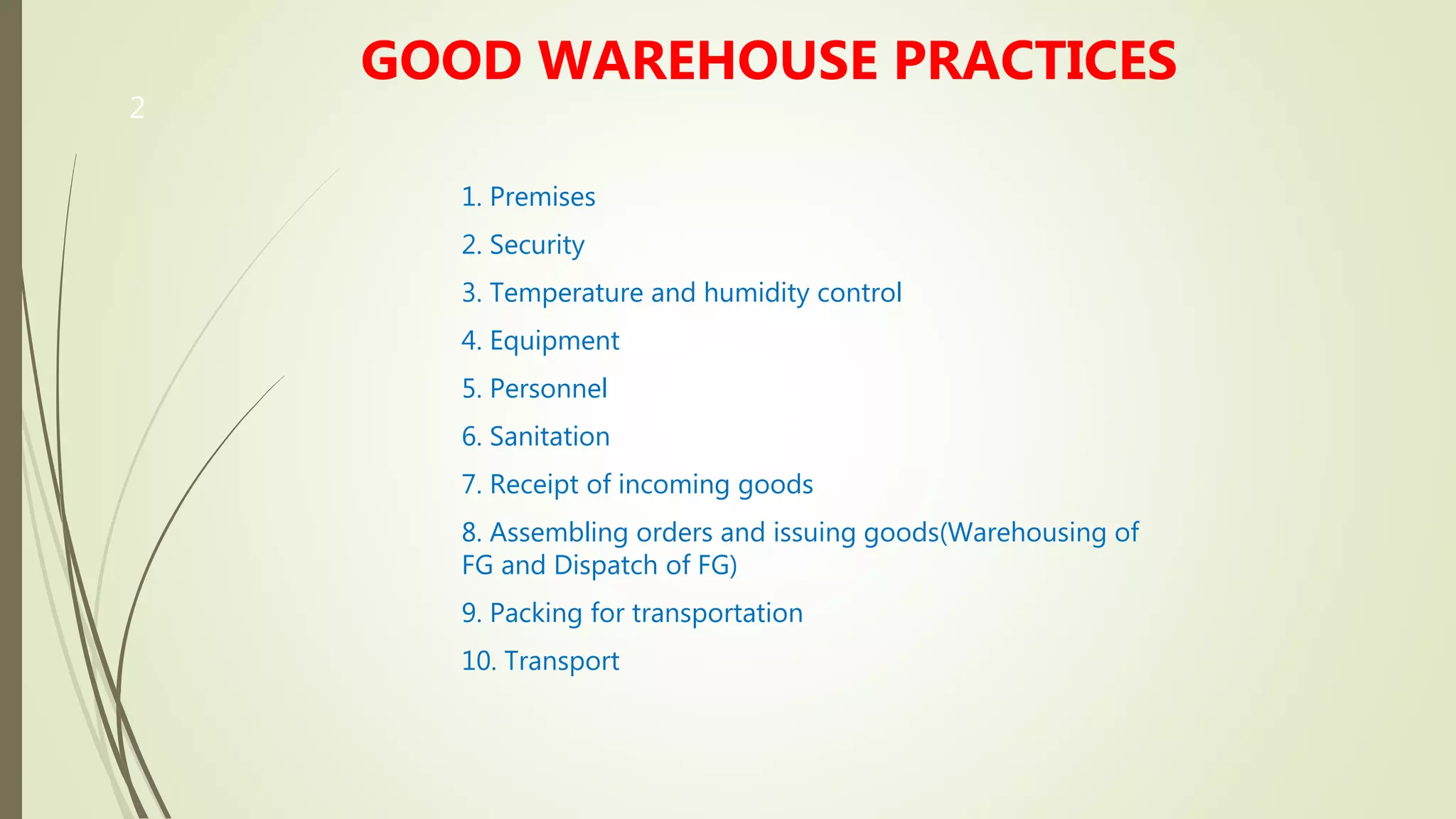 Good Warehousing Practices | PPSX