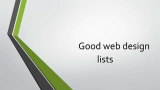 Good web design | PPTX