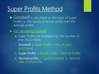 Valuation of Goodwill for class 12 | PPTX