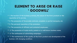 GOODWILL - CONCEPT & ITS TYPES | PDF