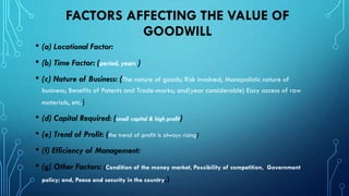 GOODWILL - CONCEPT & ITS TYPES | PDF | Business | Business and Finance