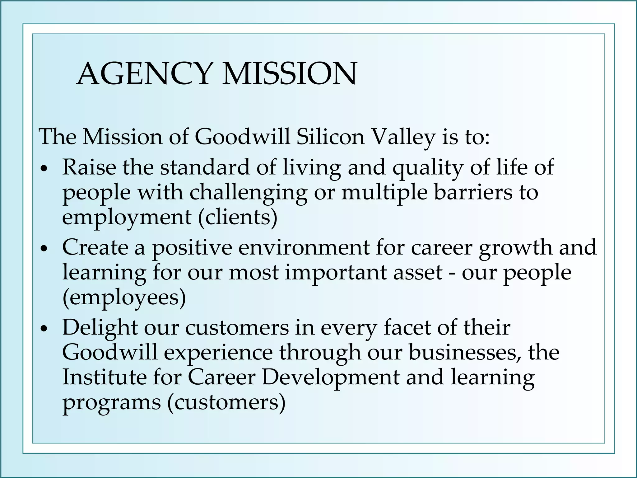 Goodwill - June 2014 Social Enterprise Presentation | PPT
