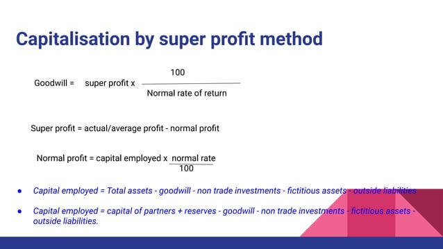 Goodwill by capitalisation of super profit method | PDF