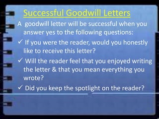 Goodwill letters | PPTX
