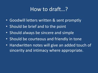 Goodwill messages | PPT