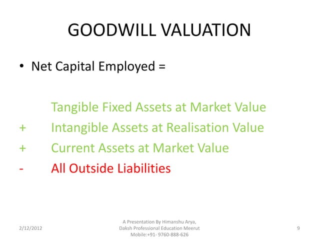Goodwill valuation | PDF