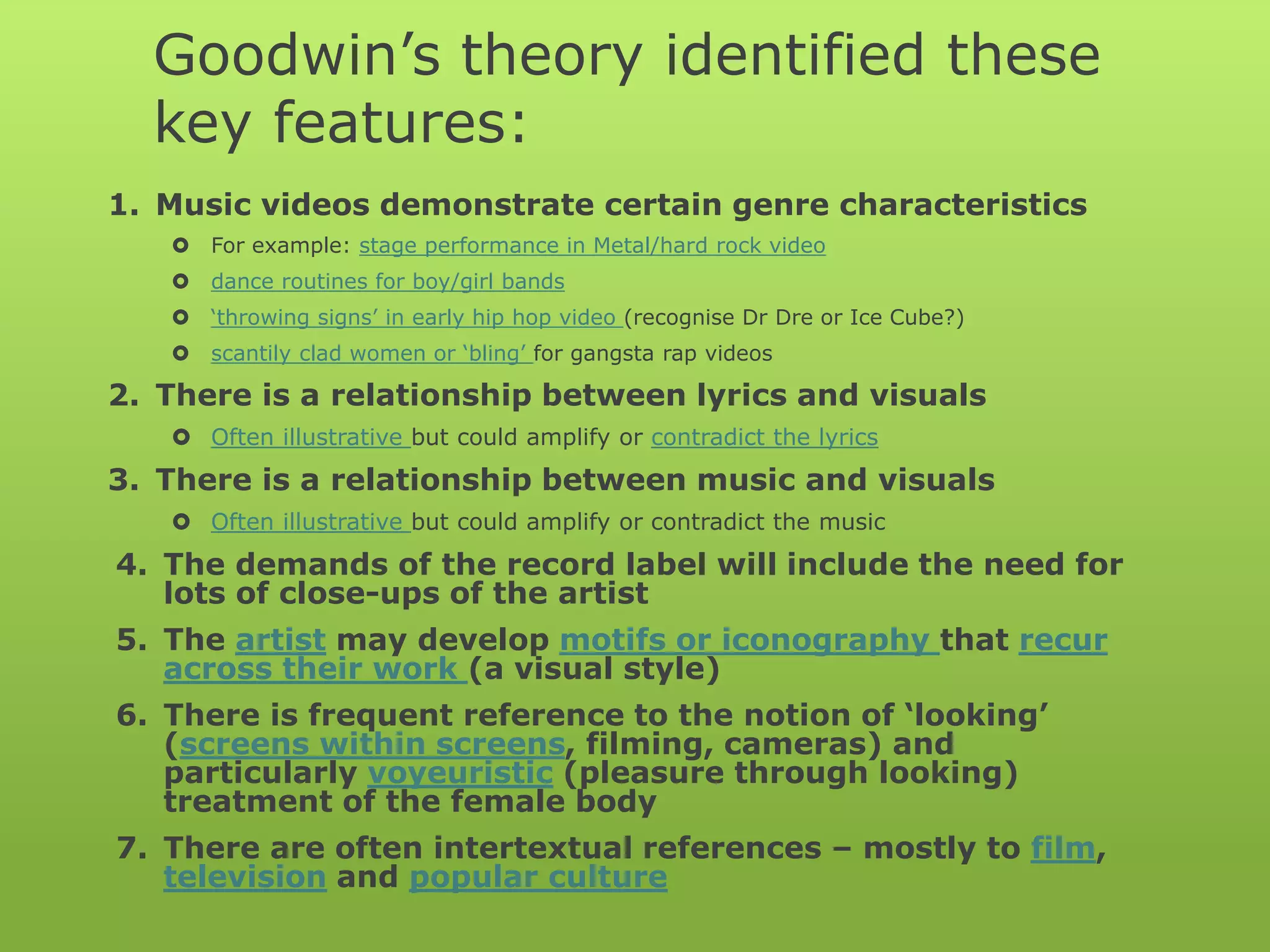 Goodwin and Music Video | PPTX