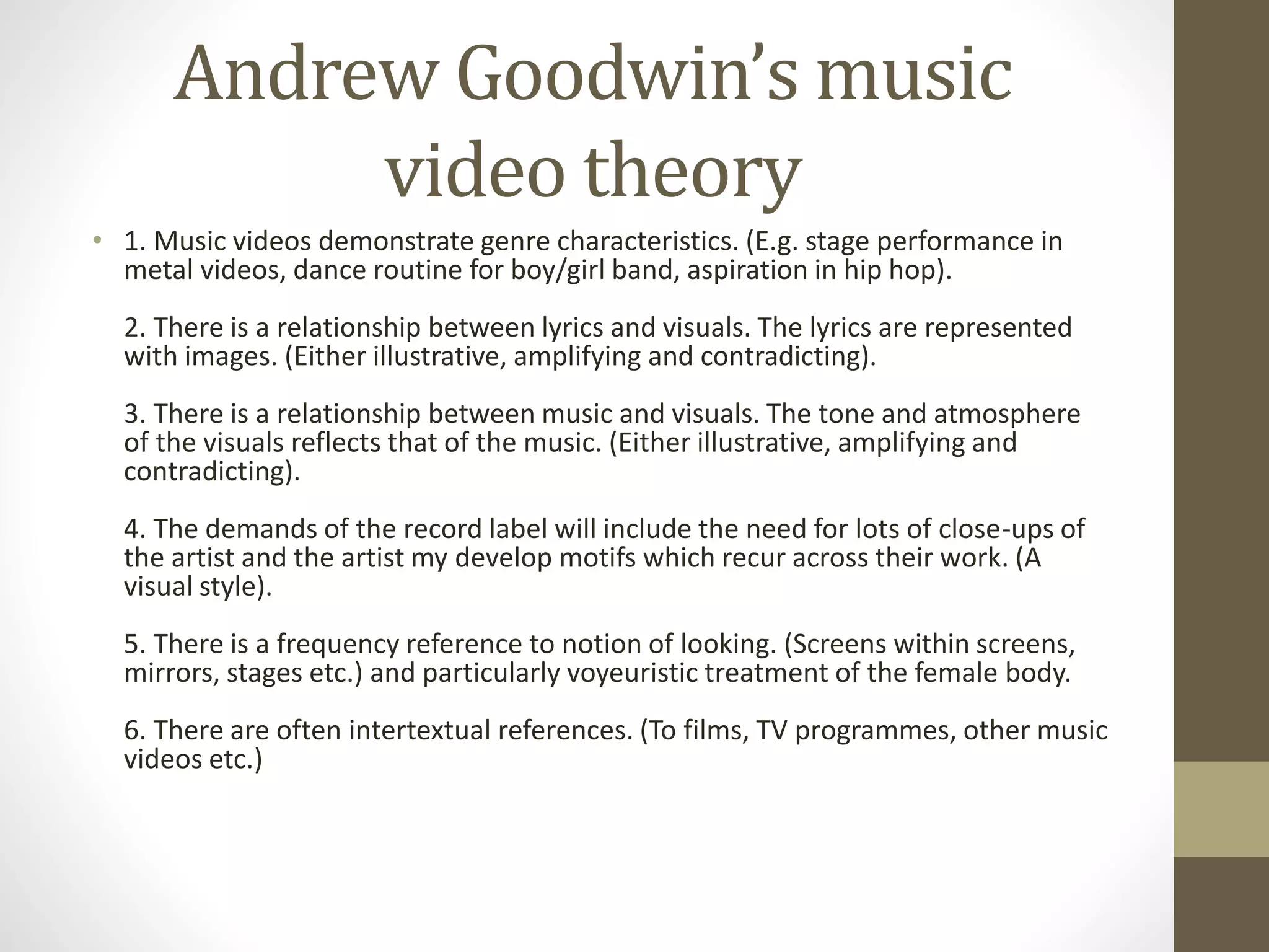 Goodwin Music Video Theory | PPTX