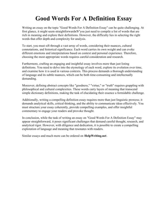 Good Words For A Definition Essay.pdfGood Words For A Definition Essay ...