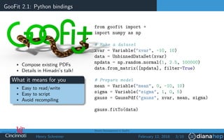 DIANA: Recent developments in GooFit | PPT