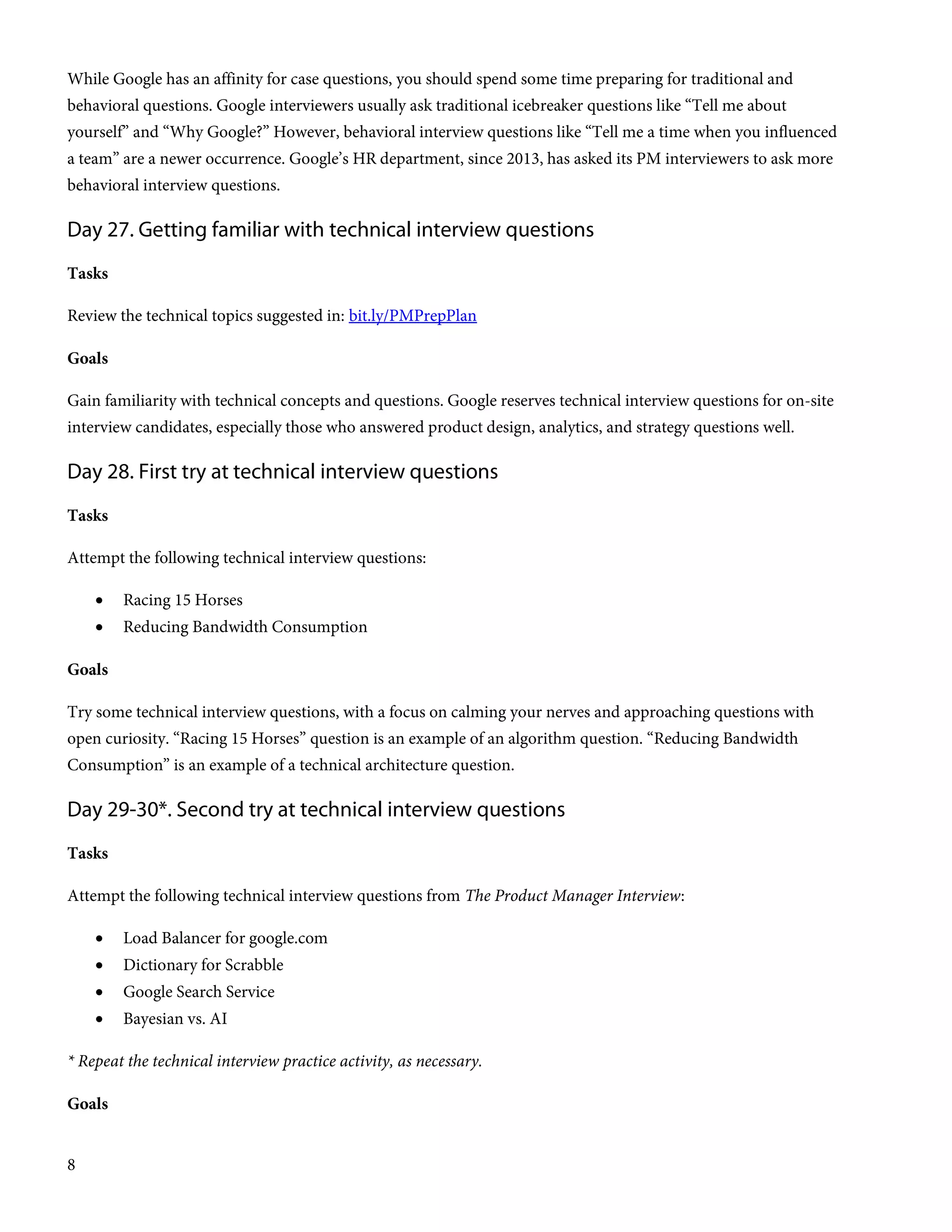 30-Day Google PM Interview Study Guide | PDF