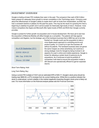 Equity Research Analysis: Google | PDF