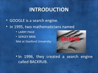 History of Google ppt | PPT