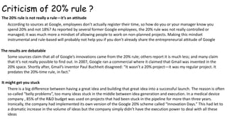 Google's 20 percent rule | PPTX