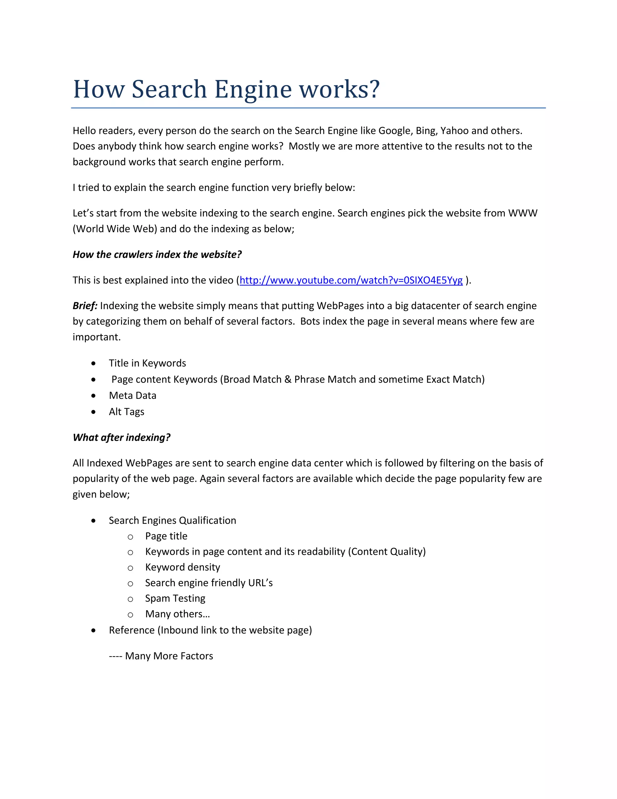 How the search engine works? | PDF