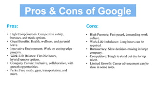 Overview of a MNC, technology company Google | PPTX