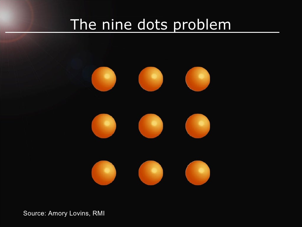 The nine dots problem Source:
