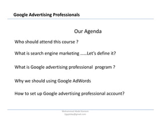 Google Ad Words Professional Certificate ( G A P) | PPT