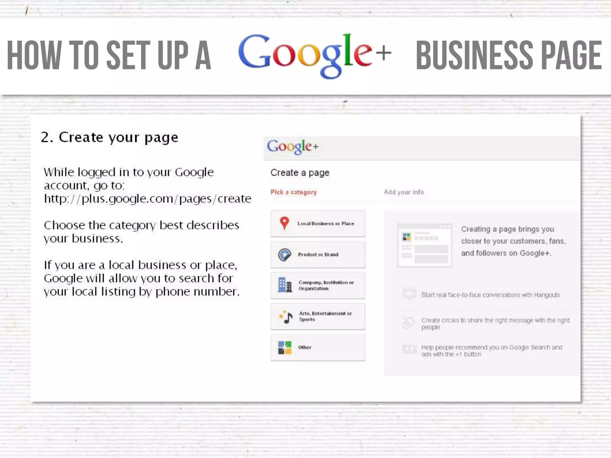 Google Plus Business Page Setup | PPT