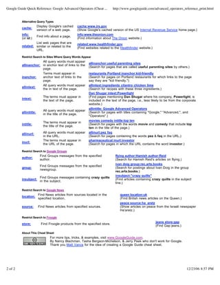Google Cheat Sheet | PDF