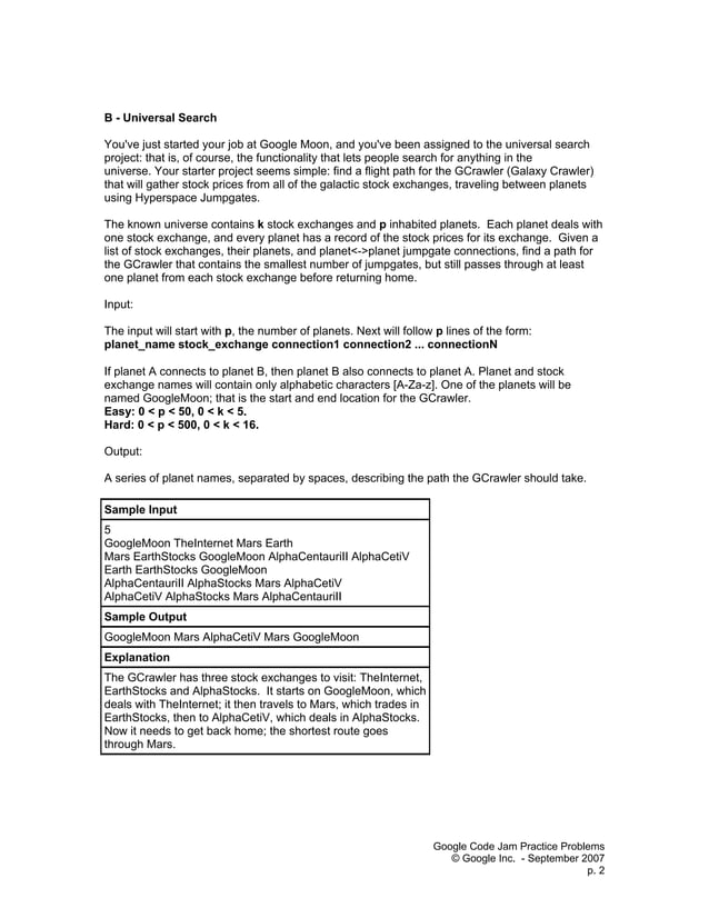 Google Code Jam Practice | PDF