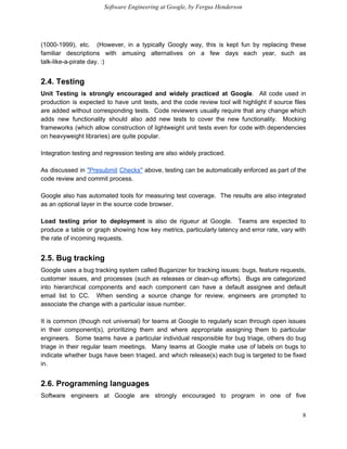 Google software engineering practices by handerson | PDF