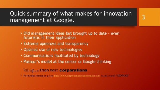 Google how they manage innovation
