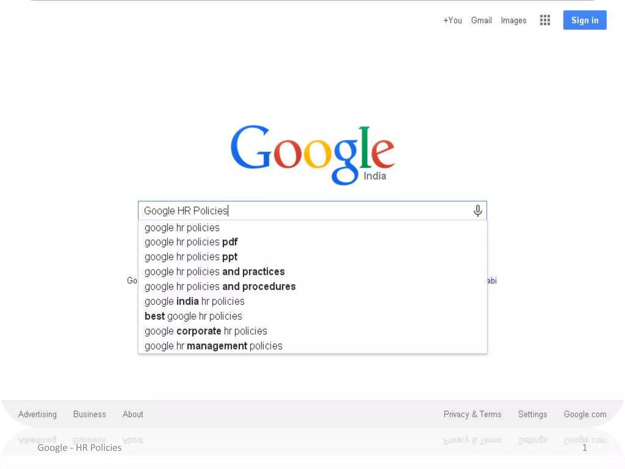 Google - HR Policies | PPTX