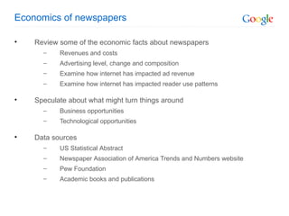 Google Newspaper Economics Hal Varian March 2010 | PDF