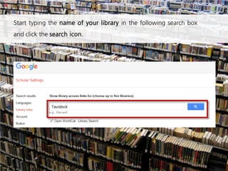 Link to your library with Google scholar | PDF