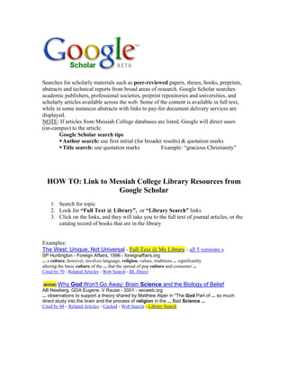 Google Searching Handout | PDF
