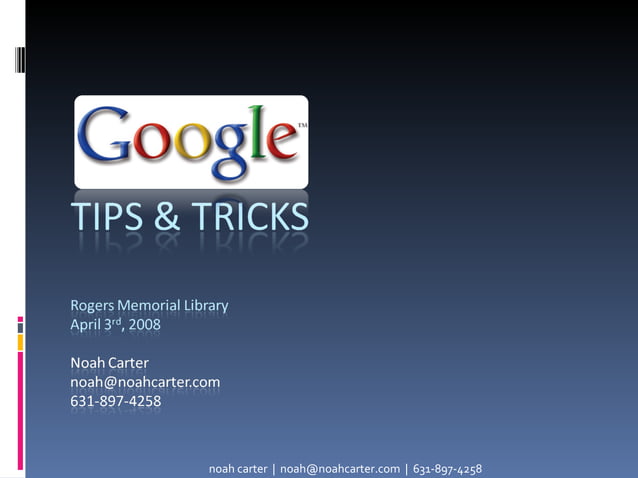 Google Tips & Tricks | PPT