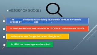 Ppt about Google inc. | PPTX