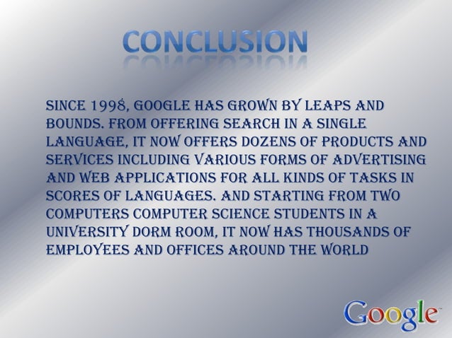Google- company profile | PPTX