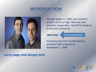 Google- company profile | PPTX