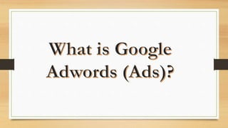 Presentation on Google Ads | types of google ads | PPTX