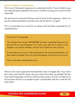 Google Ads Suspension Guide: How To Get Your Account Unsuspended | PDF