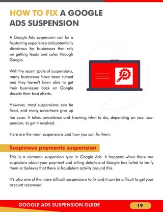 Google Ads Suspension Guide: How To Get Your Account Unsuspended | PDF