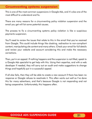 Google Ads Suspension Guide: How To Get Your Account Unsuspended | PDF