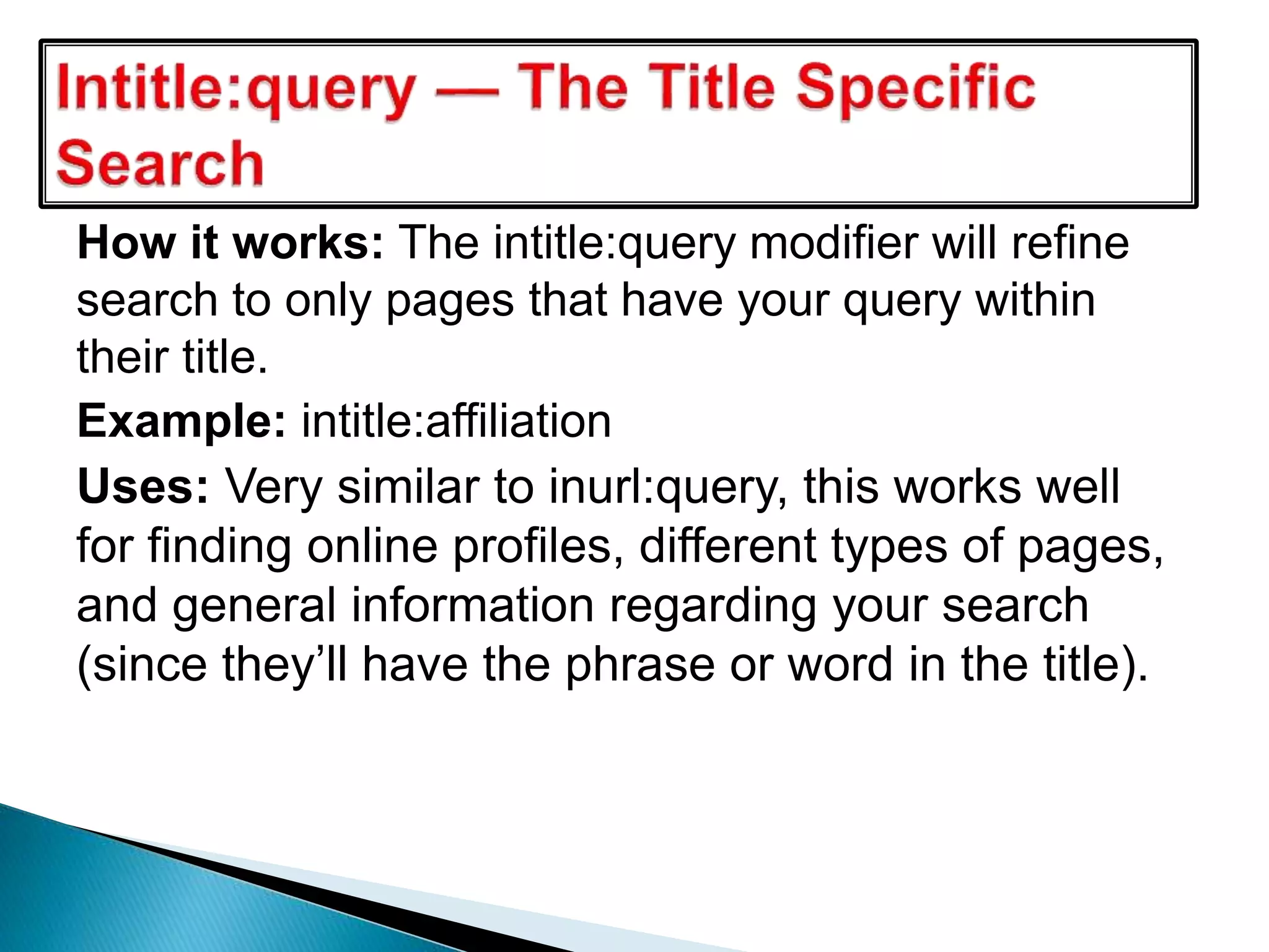 Google advance search for Advanced Searcher & SEO | PPTX