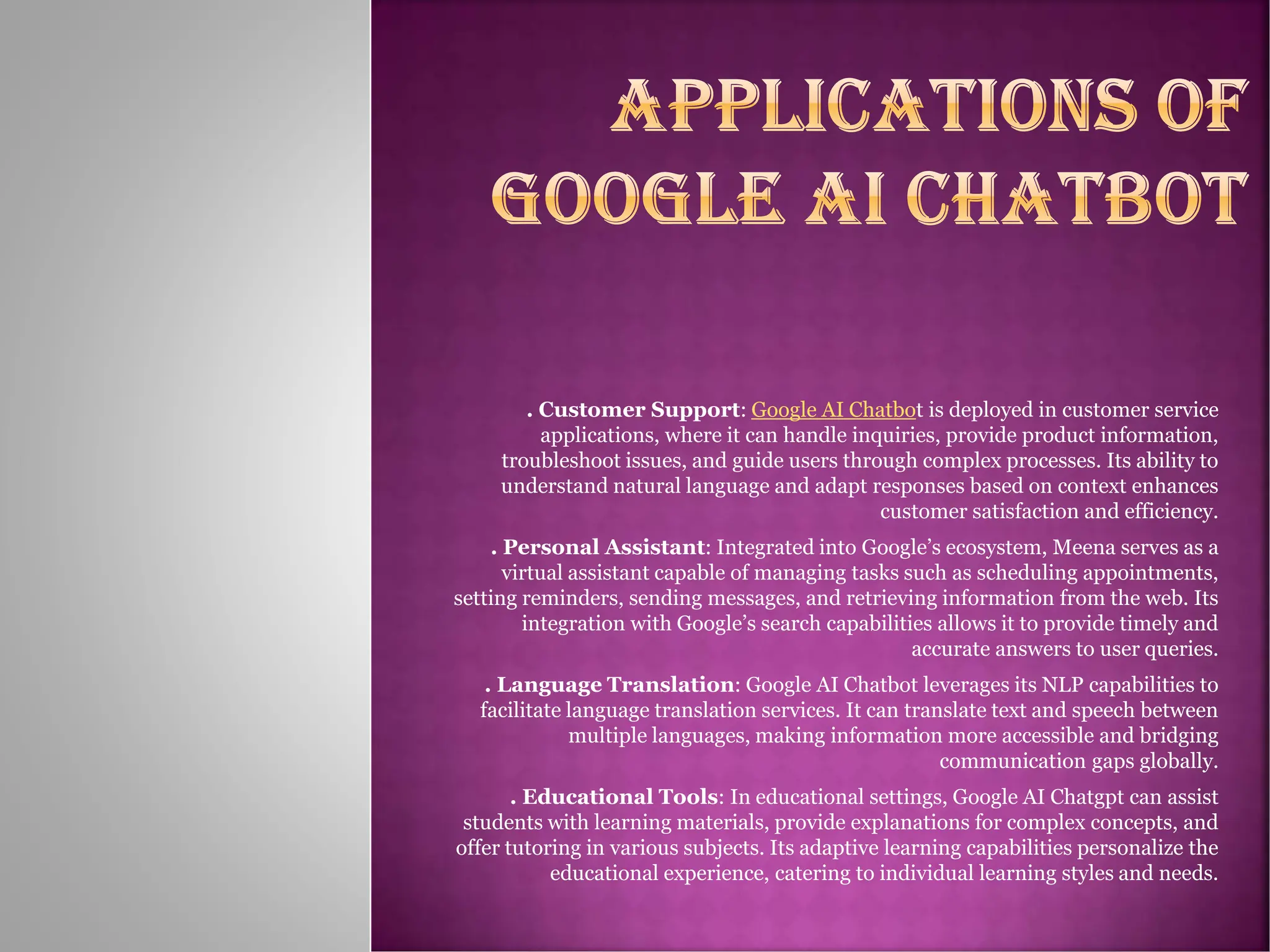 Google Ai Chatbot.pdf Google Ai Chatbots | PPT