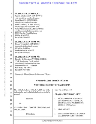 GOOGLE AI LAWSUIT complaint - A case study .pdf