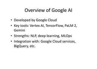 Google AI vs Azure AI Comparison for Machine Learning | PDF
