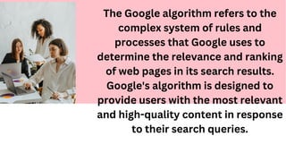 Google algorithim in search engine optimization | PPT | Free Download
