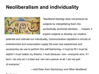 Rationalized identity construction, networked subjectivity, and the ...