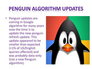 Google algorithm updates | PPTX | Search | Internet
