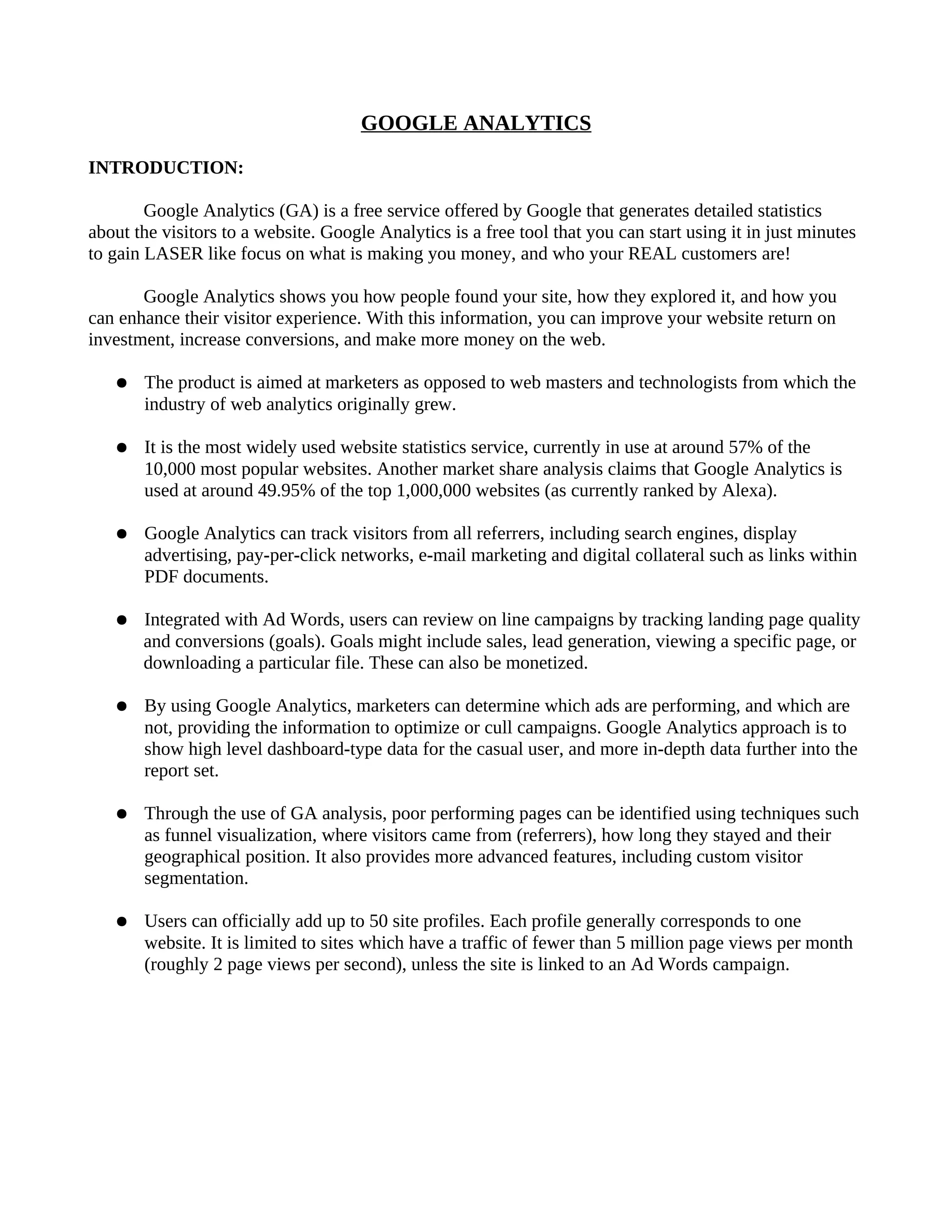 Google analytics | PDF