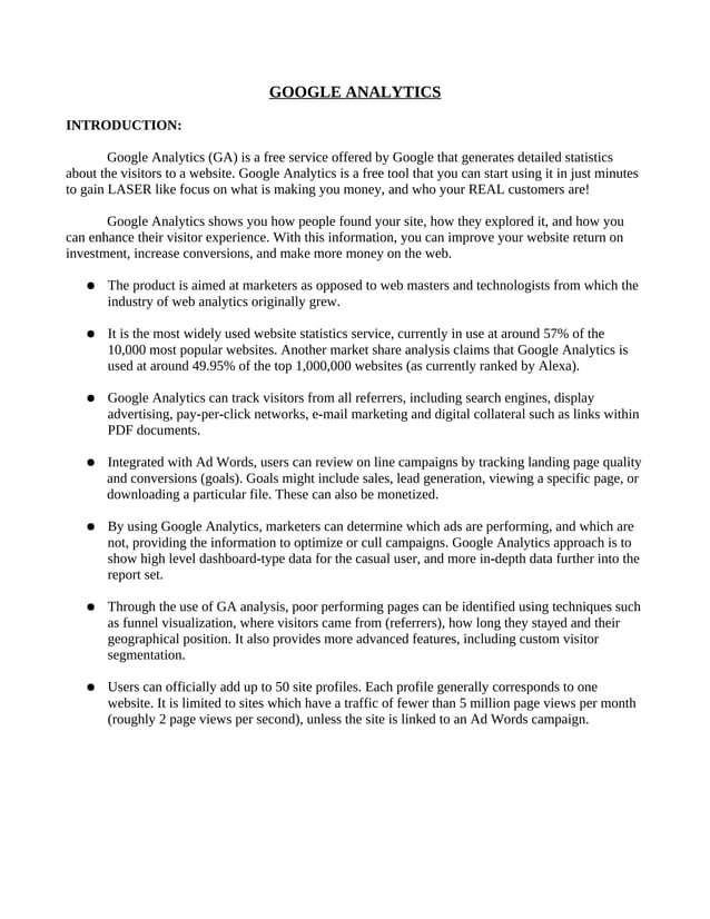 Google analytics | PDF