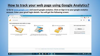 How to track website visitors using Google analytics | PPTX