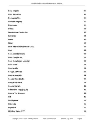 Google analytics glossary | PDF